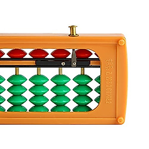 Larcele Bead Arithmetic Counting Abacus with Reset Button School Supplies for Children,13 Column SP-02 (Yellow 3)