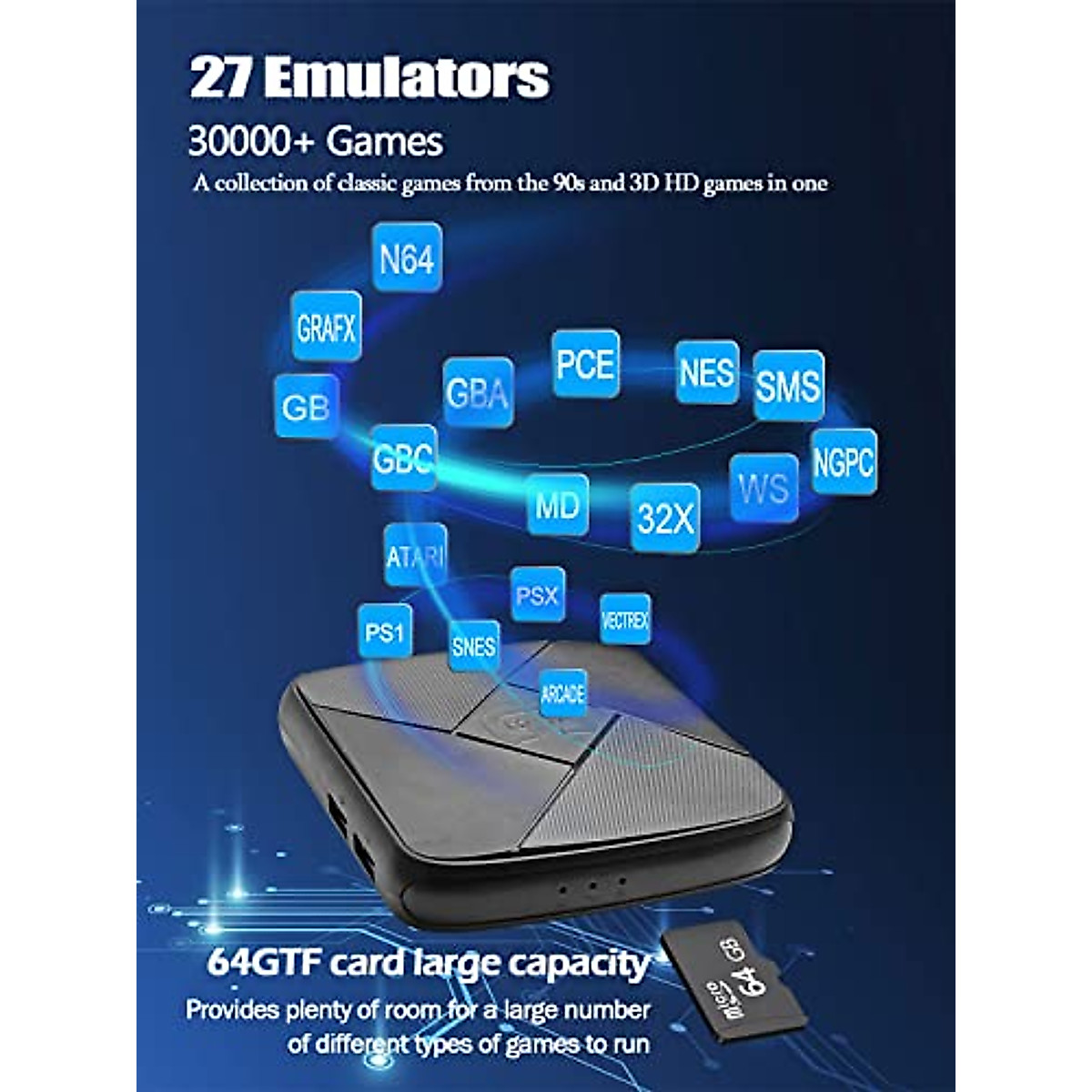 Fadist Retro Game Console, Super Game Box, Built in 30000+ 2D/3D Classic Games, 4K HD Output, Plug and Play Game Console, Ideal Gift for Kids, Adult, Friend, Lover