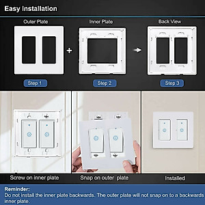Nexete Smart Wi-Fi Wall Light Switch Compatible with Alexa Google Assistant & IFTTT ,Remote Control, Timing Function No Hub Required (smart light switch 2-Pack