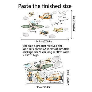 Airplane Wall Decal for Boys/Peel and Stick Boys Bedroom Wall Sticker/Can be Suitable for Kindergarten Nursery Boys Girls Bedroom Wall Decoration