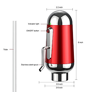 ADWSET Wine Aerator Wine Decanter, One Button Smart Wine Dispenser Wine Pourer Spout Best Wine Gifts for Wine Lovers(Wine red)