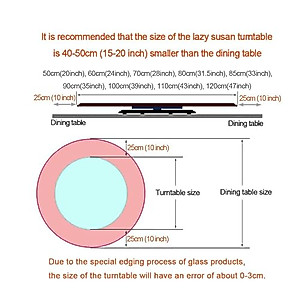 Dining Table Top Serving Plate, Round Glass Turntable Lazy Susan with Silent Bearings, 360° Smooth Rotating Serving Plate, for Kitchen Rotating Serving Plate ( Color : Clear , Size : 80cm (31.5inch) )
