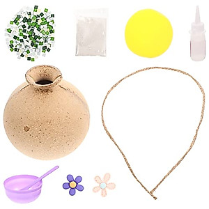 FOMIYES Home Decor Decor Decor 1 Set of DIY Handmade Flower Vase Dried Flower Mosaic Vase Mosaic Tiles Crafts Table Centerpiece Vase Mosaic Making Supplies for Kids Adults DIY Crafts Green Home