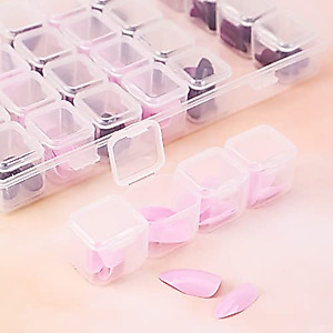 Segbeauty Gem Organizer, Clear Bead Container 28 Compartments with Secure Lids, Removable Tiny Jewelry Storage Box, Transparent Jewelry Organizer for Seeds Craft Making Accessories