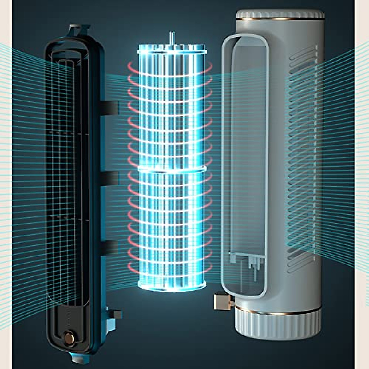 Evaporative A𝐢r Cooler, Portable A𝐢r Conditioner USB Cooler Fan, Household Dormitory Office Desktop Humidification Electric Fan for Office Bedroom Travel Camping (WH)