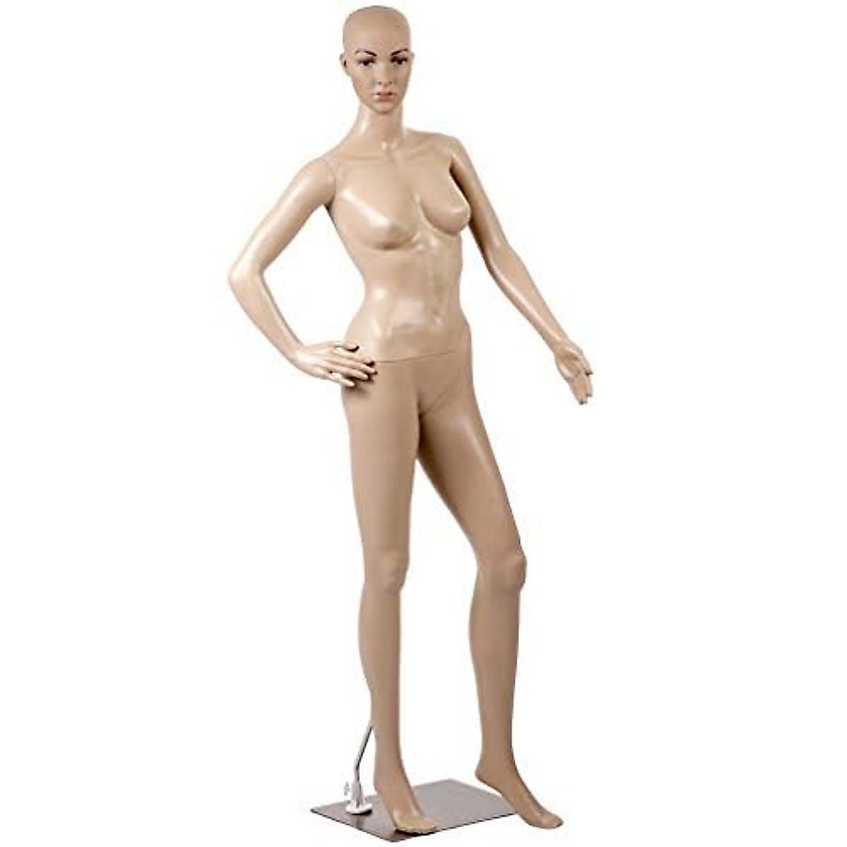 Female Mannequin Manikin Dress Form Female Full Body 69 Inch Adjustable Mannequin Stand Realistic Mannequin Display Head Turns Dress Model W/ Metal Base
