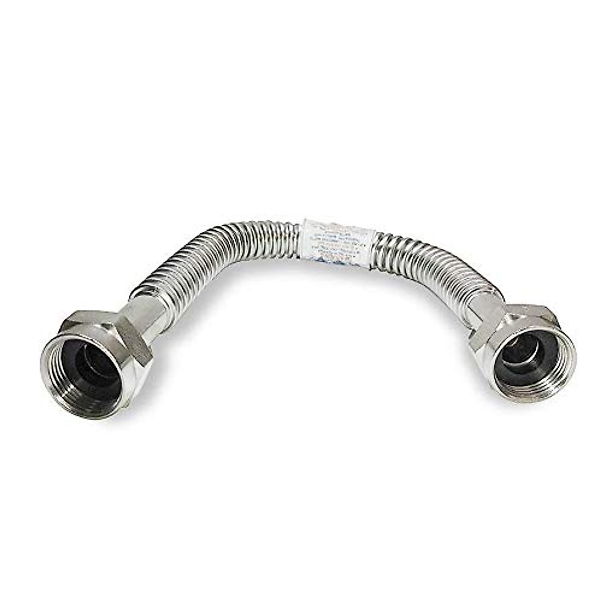2 Pack Heavy Duty Durable Stainless Steel Corrugated Water Flex Connector with Extra Thick Washers for Water Heater and Water Softener (18x1 FIP)