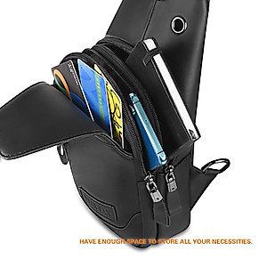 Leather Sling Bag Purse Chest Shoulder Backpack,Crossbody Bags for Men Outdoors