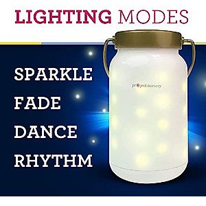Project Nursery Dreamweaver Firefly Jar Night Light & Sound Soother with Adjustable Sleep Timer, Adjustable Volume, Rechargeable Battery (PNJ45V)