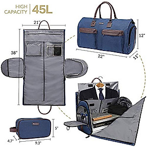 Modoker Vintage Laptop Backpack for Women Men, Convertible Garment Bag with Toiletry Bag, Carry on Garment Duffel Bag for Men Women