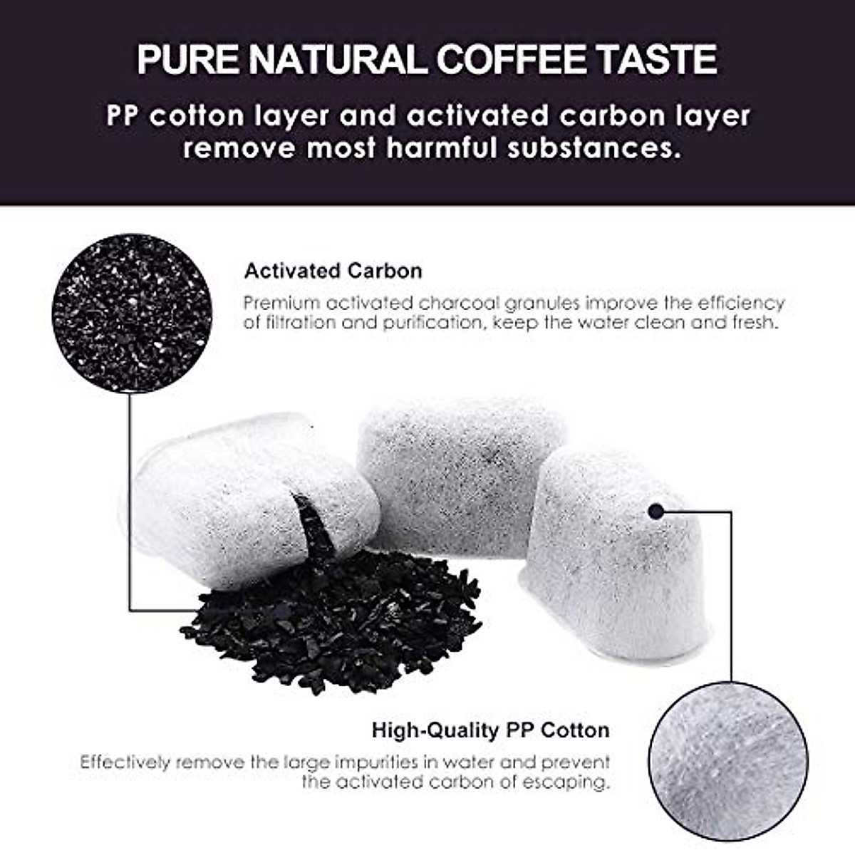 Possiave 12-Pack Charcoal Water Filters Compatible with Breville BWF100 Machines, Breville Espresso Machine Water Filter Replacements