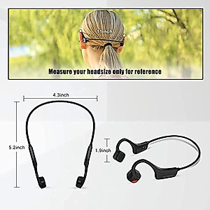 YouthWhisper Bone Conduction Headphones Bluetooth, Wireless Open-Ear Headset with Microphones,Titanium Lightweight Sweat Resistant, Answer Phone Call Sports Earphones for Running Hiking Bicycling