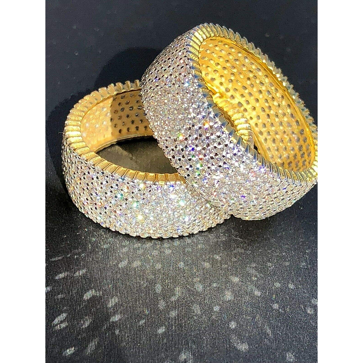 HarlemBling Real Solid 925 Silver His Or Hers Baguette Tennis Ring - Wedding Band Or Pinky Ring Looks Nice On Anyone - Iced Out Eternity (9)