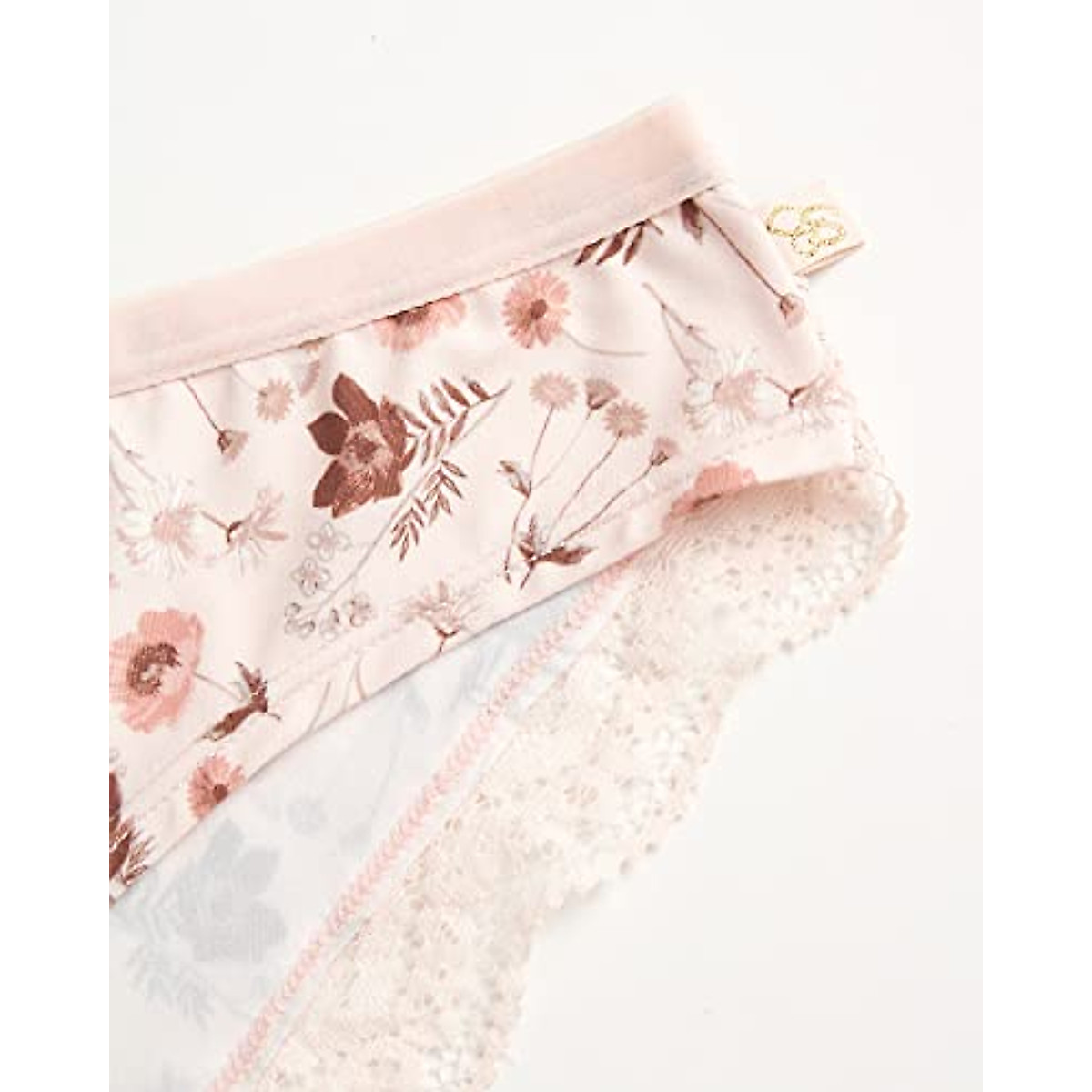 Jessica Simpson Women's Underwear - 5 Pack Seamless Bikini Briefs (S-XL), Size Large, Black/Black/Textured Animal Pearl Blush/Dolce/Mellow Garden Pearl Blush