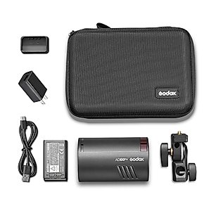 GODOX AD100Pro Studio Flash Light OLED Screen 5800K 1/8000s Sync TTL/Multi/M Flash Built-in 2.4G Wilreless X System 5 Groups 32 Channels with Rechargeable 2600mAh Battery with Godox S2 Flash Bracket