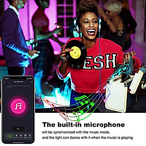 phopollo 100ft Led Lights for Bedroom Sync with Music, Led Strip Lights Compatible with Alexa and Google Home