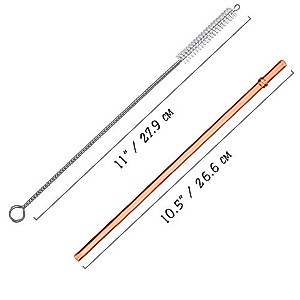 BaHoki Essentials Reusable Eco Friendly Colored Drinking Straws - Great for Drinking Smoothies and Shakes - with Deep Cleaning Brush, Long Acrylic Straw Set for Tumblers - 8 Pack