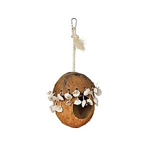 Prevue Hendryx 62802 Naturals Coco Hideaway with Shells Bird Toy, 8 x 4.5