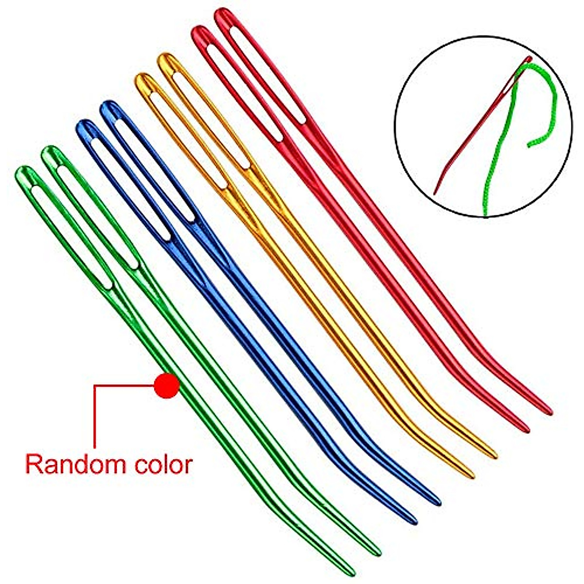 UOOU Yarn Needle,Weaving Needle Tapestry Needle Bent Needles for Crochet Large Eye Darning Needles with Storage Box for Knitting Crochet(Random Color)