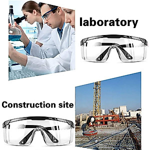 mozeeda Safety Glasses Men Women Clear Safety Glasses Goggles Over Eyeglasses, Z87 UV 400 Anti-fog Adjustable Temples Protection Goggles for Nurse,Eyewear Anti-Scratch with Temple for Lab