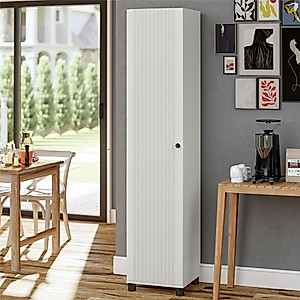 SystemBuild Evolution Kendall Fluted 16" Wide 1 Door Storage Cabinet, White