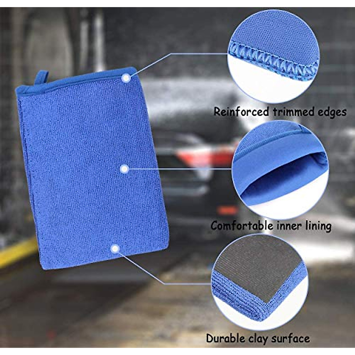 AIVS Clay Mitt, Fine Grade Clay Bar Mitt Surface Prep Mitt Finish Clay Bar Mitt Wash Mitt Clay Eraser Mitt for Auto Detailing Clay Bar Alternative Novel Detailing Tool & Kit,1-Pack