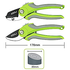 AIRAJ 2 Pack Steel Pruning Shears Set for Gardening,Professional SK-5 Steel Blade Sharp Anvil/Bypass Garden Shears Small-Perfectly Cutting Through Anything in Your Yard（Garden tool）