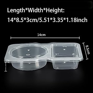 Reusable Snack Packs, Nut and Cheese Snack Containers, Reusable Snack Pack Containers, 2024 New Reusable Snack Container 2 Compartment,100PCS Double Compartment Condiment Container with Lids (50Pcs)