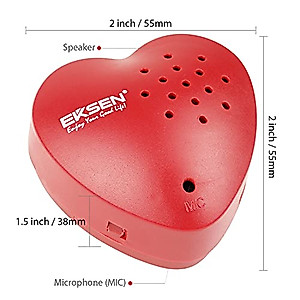 EKSEN Heart Voice Recorder, 30 Seconds Voice Recorder for Stuffed Animal, Plush Toy, etc. Kids Voice Recorder, Sound Box for Voice Gifts. (Red - 1 Pack)
