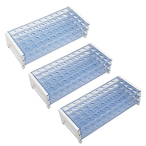 3 Pieces Test Tube Rack for 16mm Tubes 50 Holes Plastic Lab Test Tubes Holder Bracket Stand for Laboratory