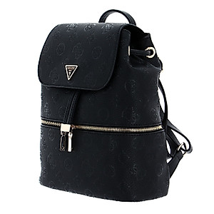 GUESS womens Helaina Flap Backpack, Black, one size US