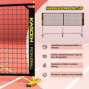 KASCEN Pickleball Net - Portable PickleballNnet for Driveway,Regulation Boulder Badminton net only Indoor Outdoor Sport,22FT Included Carry Bag Black
