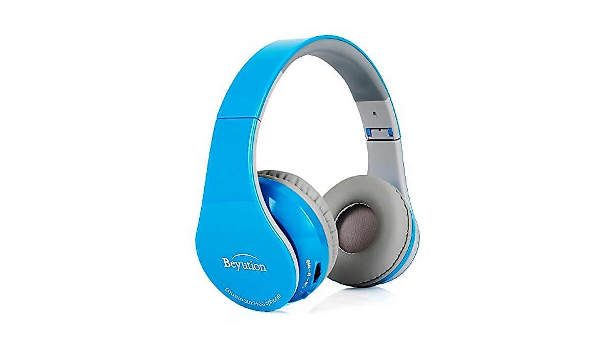 Beyution Blue Wireless Bluetooth Headphones with Noise Reduction