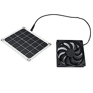 Amikadom #116666 Solar Panel Fans Kit 10W Solar Panel Powered Dual Fan Waterproof Portable Outdoor Solar Exhaust Ventilation Fan for G