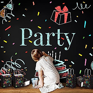 16 Pcs Let's Glow Party Favor Bags Glow Gift Bags Glow in The Dark Party Supplies Neon Theme Party Favors Luminous Gift Wrap Bags for Treats Candy Goodie Kids Birthday Party Decorations