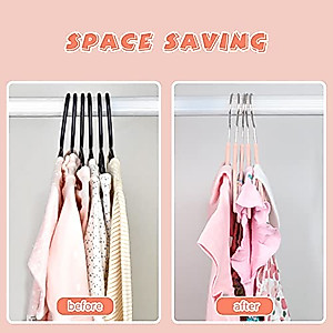 ManGotree Kids Velvet Hangers, 11.6" Non-Slip Toddler Hangers, Ultra Thin Space Saving Childrens Hangers with 360° Swivel Hook for Baby Clothes 15 Pack (Light Pink)