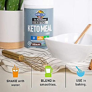 Garden of Life Dr. Formulated Keto Meal Balanced Shake - Chocolate Powder, 14 Servings, Truly Grass Fed Butter & Whey Protein Plus Probiotics, Non-GMO, Gluten Free, Ketogenic, Paleo Meal Replacement