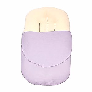 HHM Baby Lounger Cover Organic Cotton Removable Slipcover Fits Infant Lounger Pillow Soft Comfortable Newborn Padded Lounger Cover Floor Seat Cover for Boys and Girls (Purple)