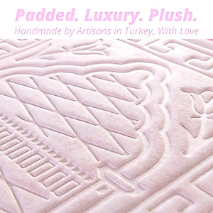 Sacred Artisans Prayer Mat, Powder Pink, Padded with Thick, Soft, Luxury Foam - Prayer Rug, Muslim Prayer Rug, Islamic Prayer Rug, Prayer Matt - Travel & Gift Ready for Ramadan & Eid