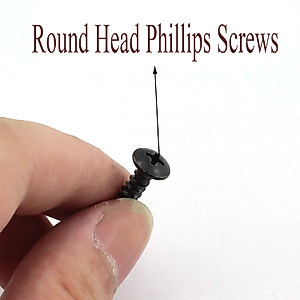 50pcs M4x12mm Self Drilling Black Screw Carbon Steel Hardware Accessories Philips Drive Round Head Self Tapping Wood Screws