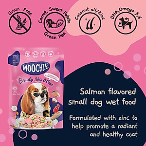 MOOCHIE Soft Wet Dog Food - Superfood Selection - Duck, Salmon & Chicken Liver Flavors - No Artificial Flavors or Preservative -12 x 2.5 oz Pouch