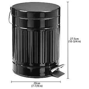 OCTMUSTARD Round Step Pet Trash with Lid,Mini Metal Pedal Bin,Small Garbage Can Wastebasket for Home,Car or Office
