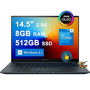 Asus Zenbook 14X OLED Business Laptop 14.5" 2.8K 120Hz Touchscreen 550nits 100% DCI-P3 Glossy 13th Gen Intel 12-core i5-13500H >i7-12700H 8GB RAM 512GB SSD Backlit Thunderbolt Win11 Gray + HDMI Cable