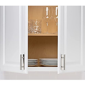 Adherion Adhesive Cabinet Stick On Door Handles 5" | No Drilling Stick On Handle for Drawers Doors Wardrobes Windows | 3M Handle Adhesive | 2 Pack Brushed Nickel | All Metal Stick On Cabinet Handles |