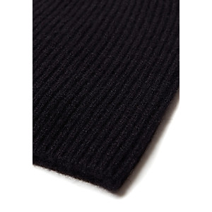 Style Republic Women’s Ribbed Beanie, 100% Cashmere, Soft & Stretchy, Warm Hat for Winter (Black)