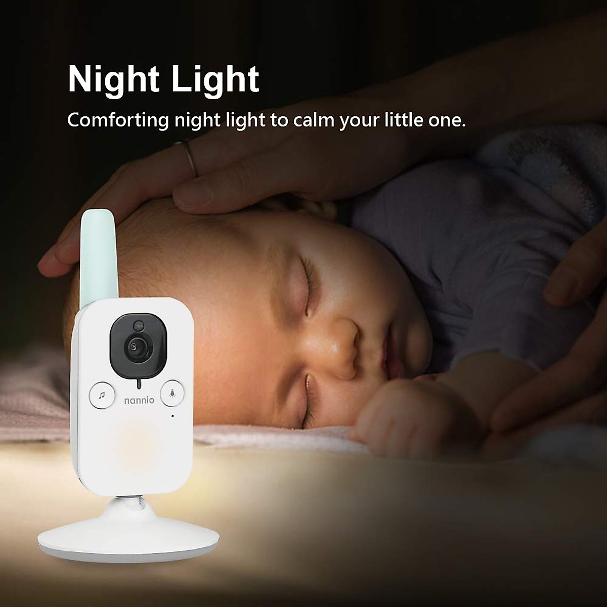 nannio Hero3 Video Baby Monitor with Night Light Vibration Assistant, 3.5" Display, Auto Night Vision, 2 Way Audio Talk, Voice Activated, Temperature Sensor and Lullabies, no WiFi, 2 Years Warranty