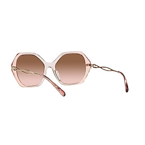 Coach HC8315 Sunglasses, Gradient Transparent Peach/Brown Rose Gradient, 57 mm