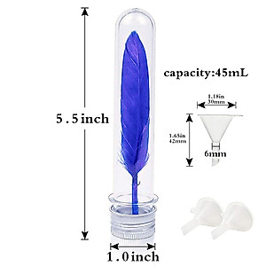 Clear Plastic Test Tubes with Caps,20pcs 25x140mm(45ml) Clear Tubes with 2 Funnel for Scientific Experiments, Party, Decorate The House, Candy Storage