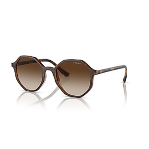 Vogue Eyewear Woman Sunglasses Top Havana/ Brown Transparent Frame, Brown Gradient Lenses, 52MM