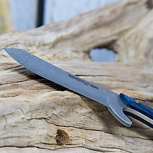 WHISKEY BENT HAT CO. Bullcutter Fixed Blade Knife 440C Stainless Steel 6" Blade w/Leather Sheath (Nightfall)